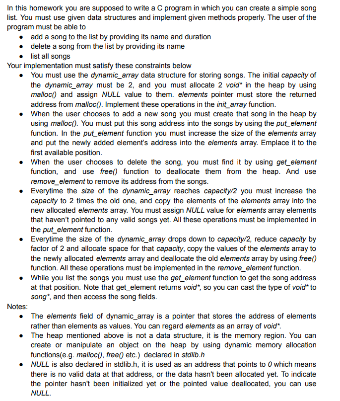 Solved In this homework you are supposed to write a C | Chegg.com