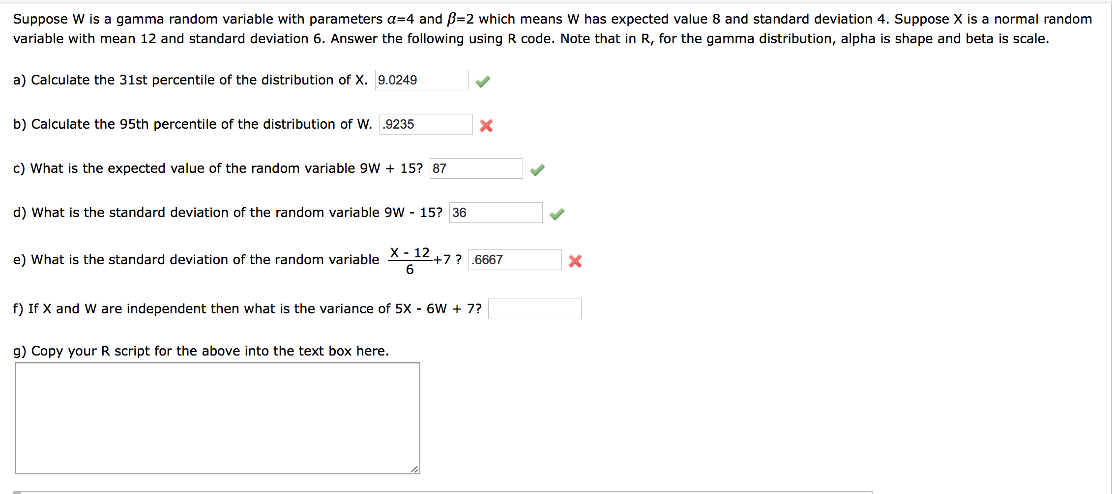 Solved Suppose W Is A Gamma Random Variable With Parameters 4320