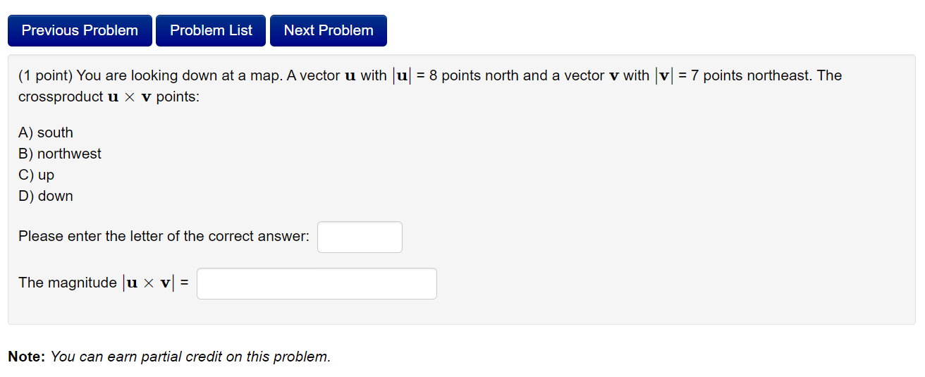 Solved Previous Problem Problem List Next Problem 1 Point