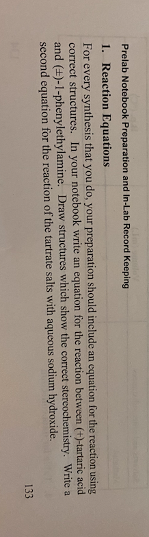 Solved Prelab Notebook Preparation and In-Lab Record | Chegg.com