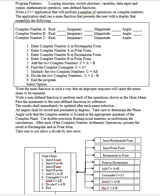 Solved Program Features Looping Structure Switch Structure Variables Data Input Output 