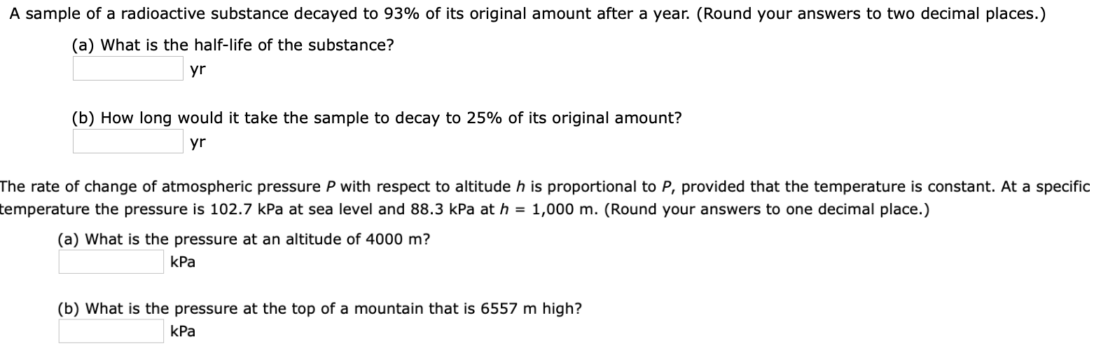 Solved A Sample Of A Radioactive Substance Decayed To 93 Of Chegg solved-a-sample-of-a-radioactive-substance-decayed-to-93-of-chegg