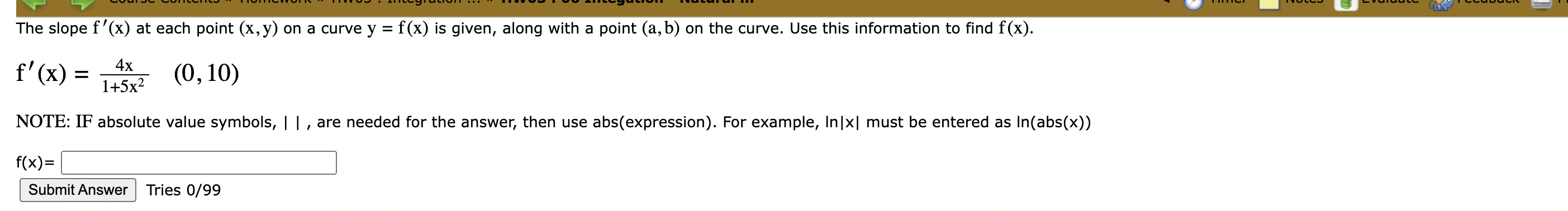 Solved The slope f′(x) at each point (x,y) on a curve y=f(x) | Chegg.com