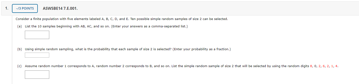 -/3 POINTS ASWSBE14 7.E.001. Consider a finite | Chegg.com