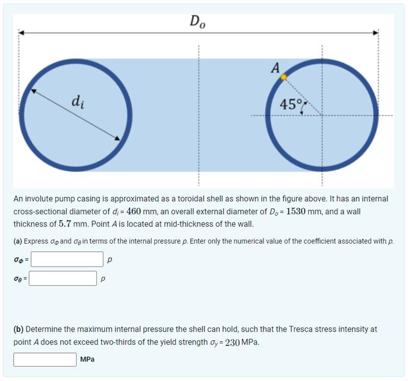 Solved An involute pump casing is approximated as a toroidal | Chegg.com