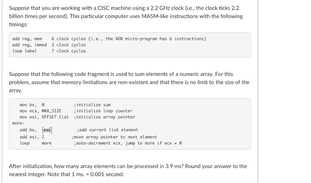 Suppose that you are working with a CISC machine | Chegg.com