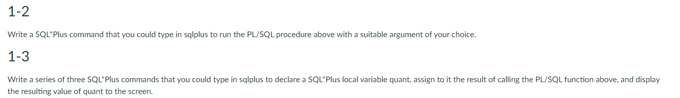 Solved Please help me with these problems with PL/SQL, code | Chegg.com