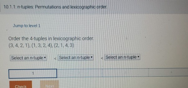 Solved 10.1.1: n-tuples: Permutations and lexicographic | Chegg.com