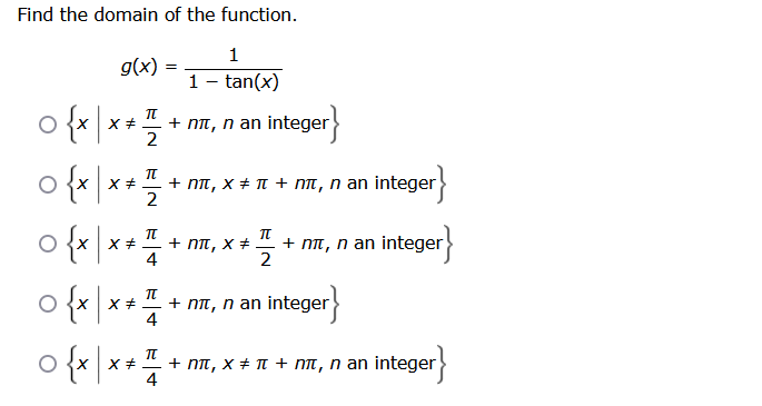Solved Find the domain of the function. | Chegg.com