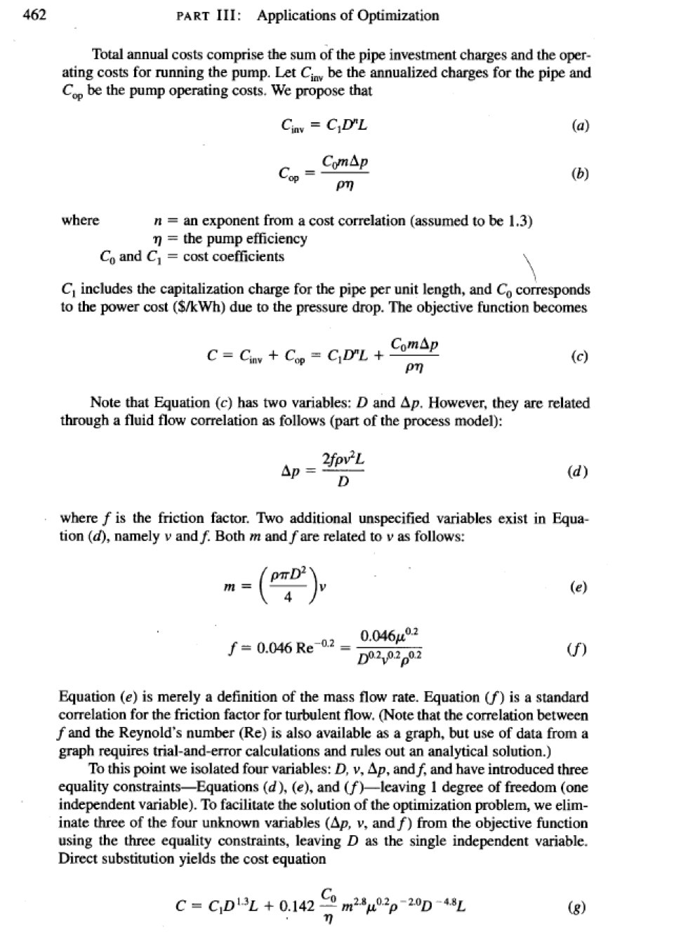 EXAMPLE 13.1 OPTIMAL PIPE DIAMETER Example 2.8 | Chegg.com