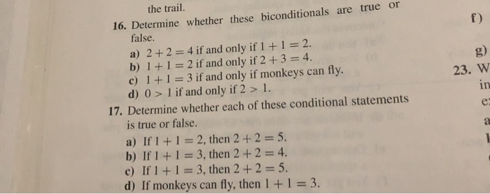 Solved the trail. 16. Determine whether these biconditionals | Chegg.com