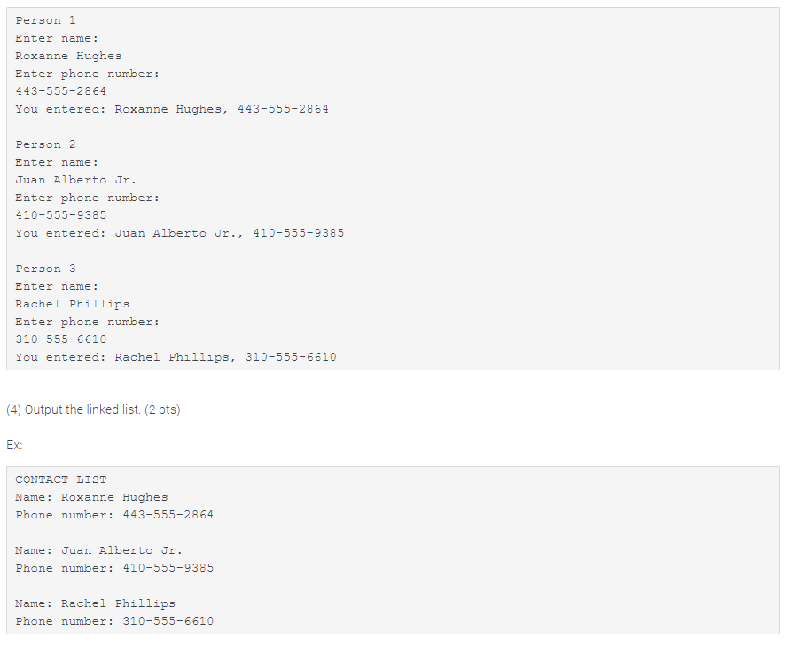 Solved 8.13 LAB: Warm up: Contacts You will be building a | Chegg.com