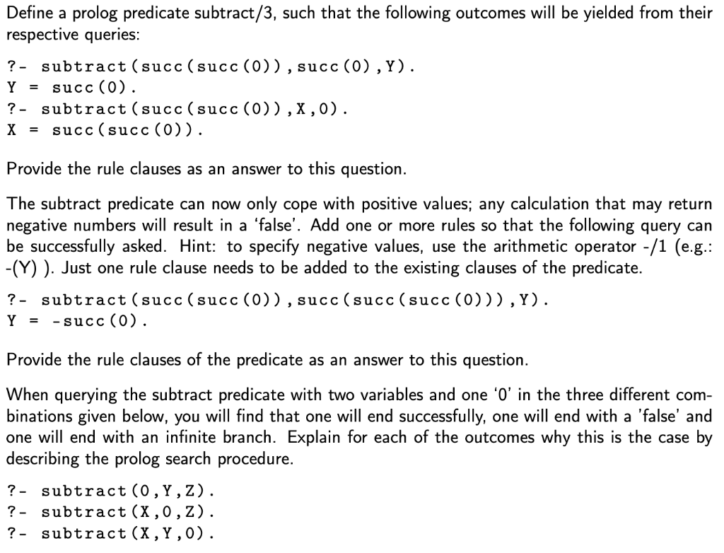 Solved Answer the following questions in Prolog langauge and | Chegg.com