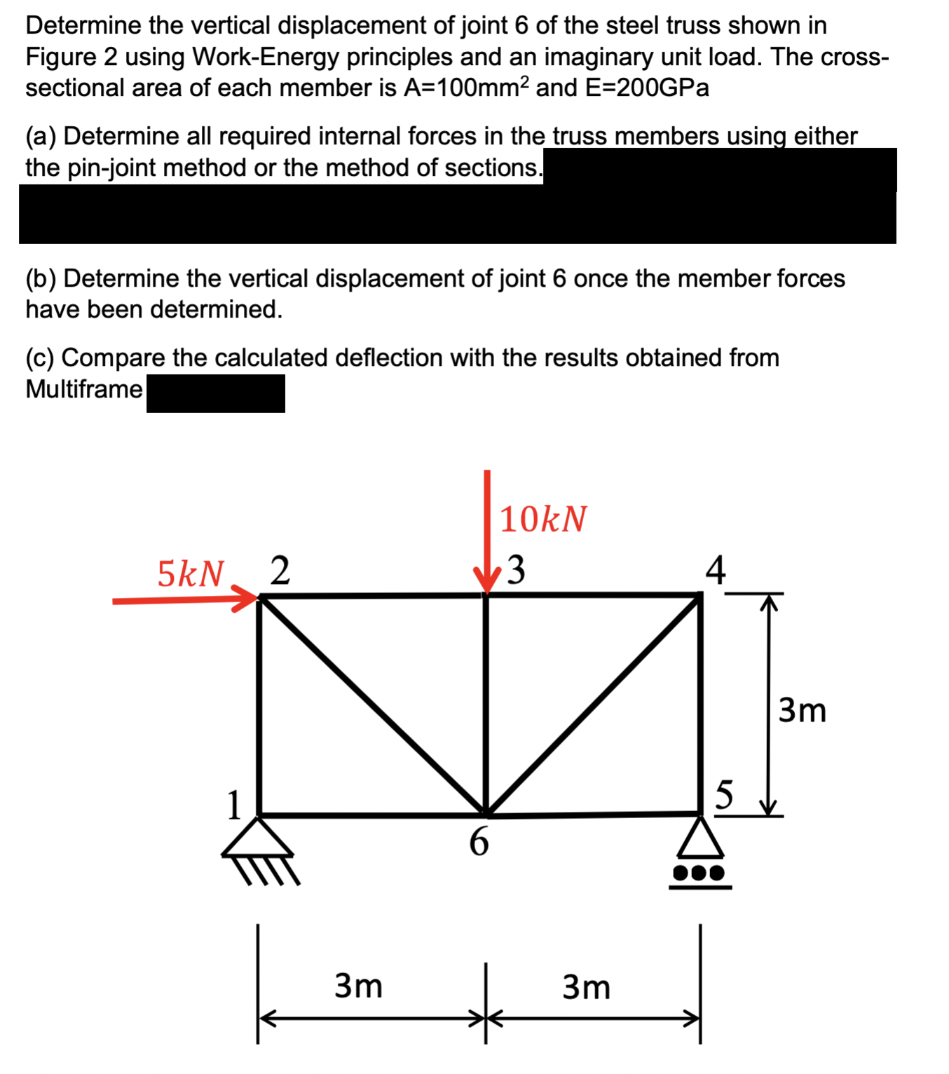 Solved Determine the vertical displacement of joint 6 ﻿of | Chegg.com
