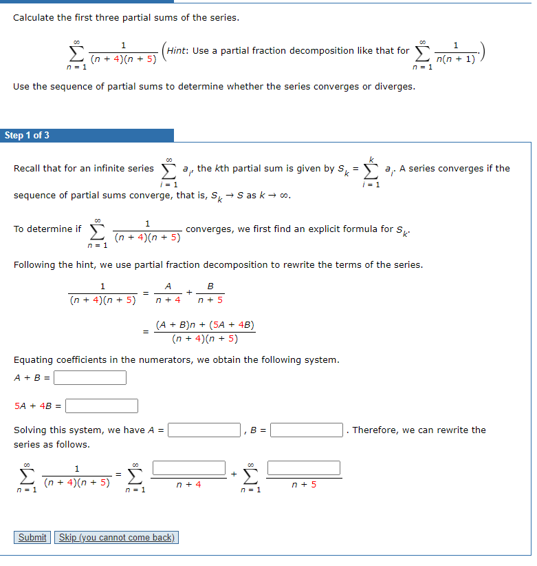 Solved Calculate the first three partial sums of the series. | Chegg.com