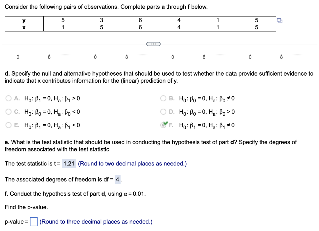 Solved Consider the following pairs of observations. | Chegg.com