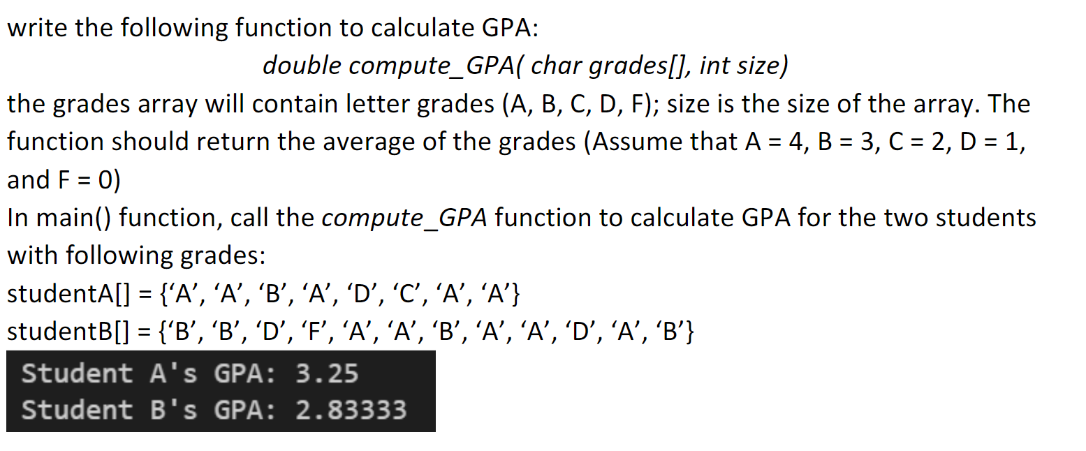 Solved 1 - = = write the following function to calculate | Chegg.com