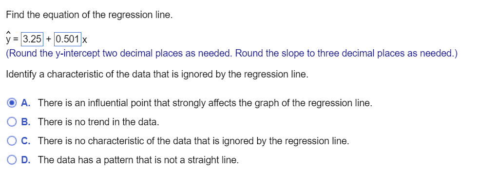 Solved Create a scatterplot of the data. Choose the correct | Chegg.com