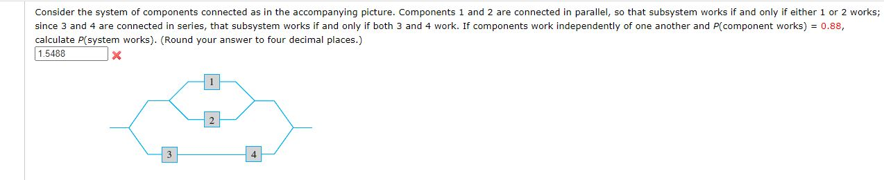 Solved Consider the system of components connected as in the | Chegg.com