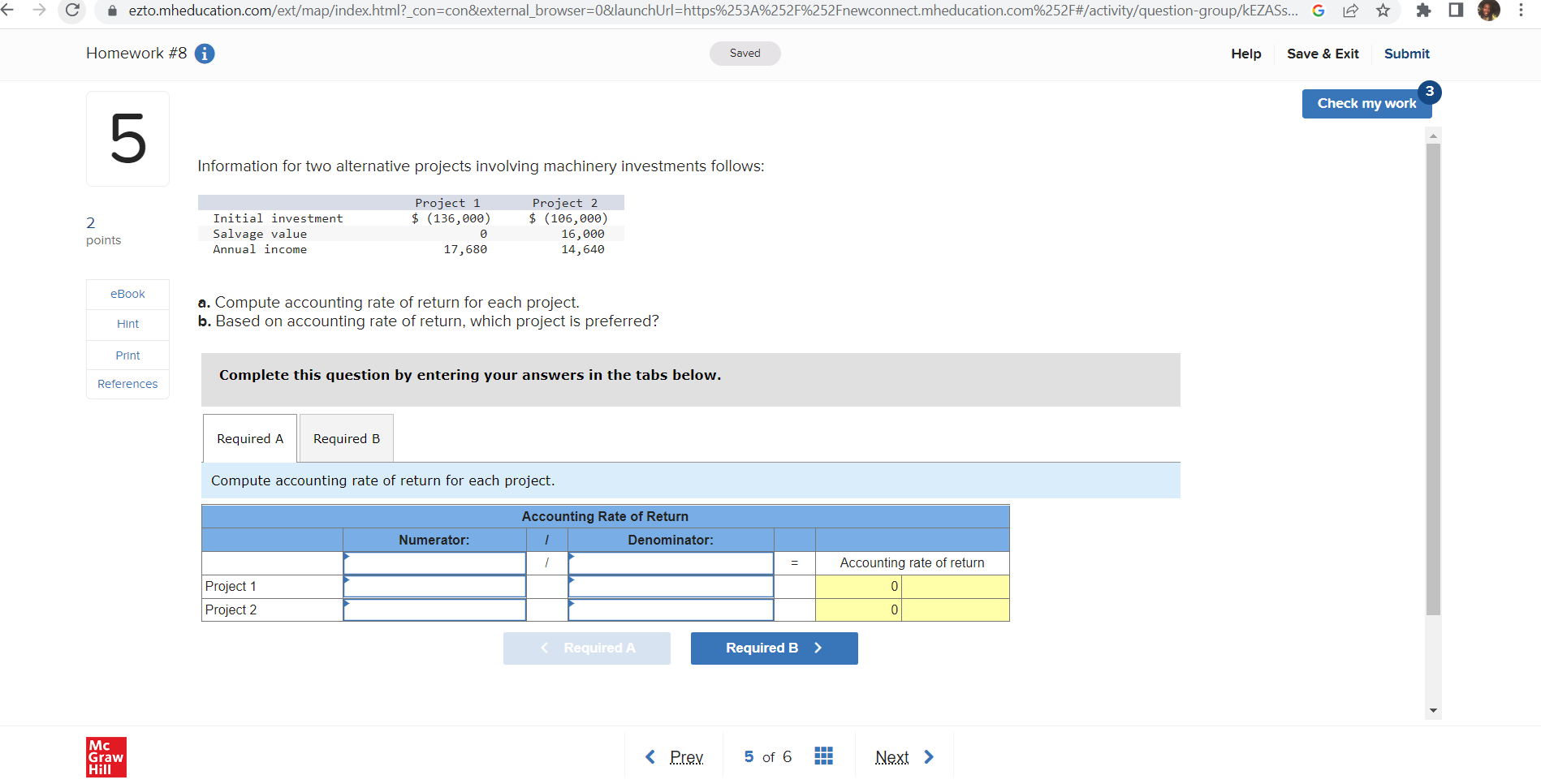 Solved Information for two alternative projects involving | Chegg.com