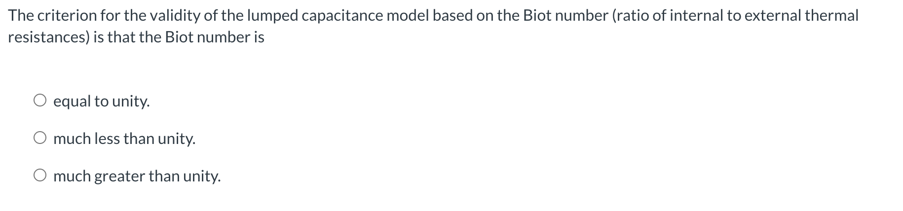 Solved The criterion for the validity of the lumped | Chegg.com