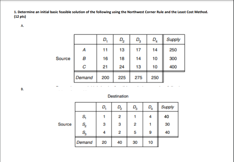 Solved 1. Determine an initial basic feasible solution of | Chegg.com