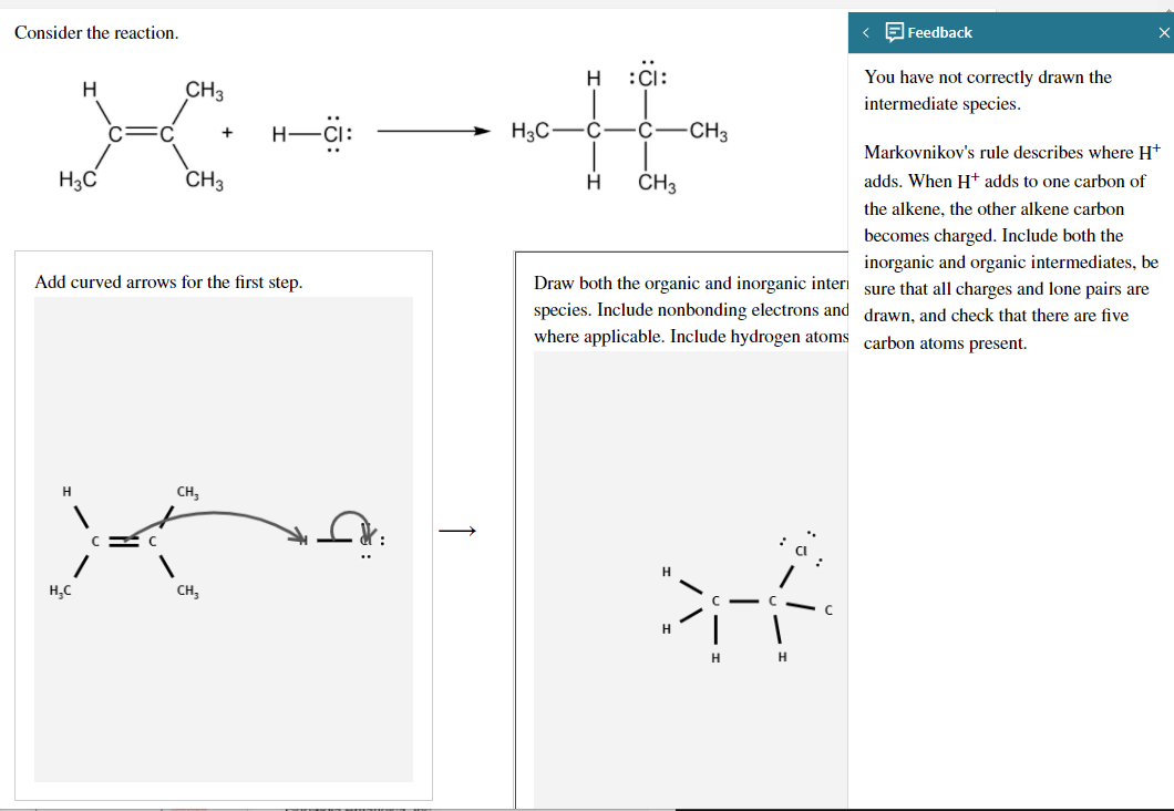 Solved Consider the reaction. H :ci: Н. CH3 *-—-11 -С + | Chegg.com