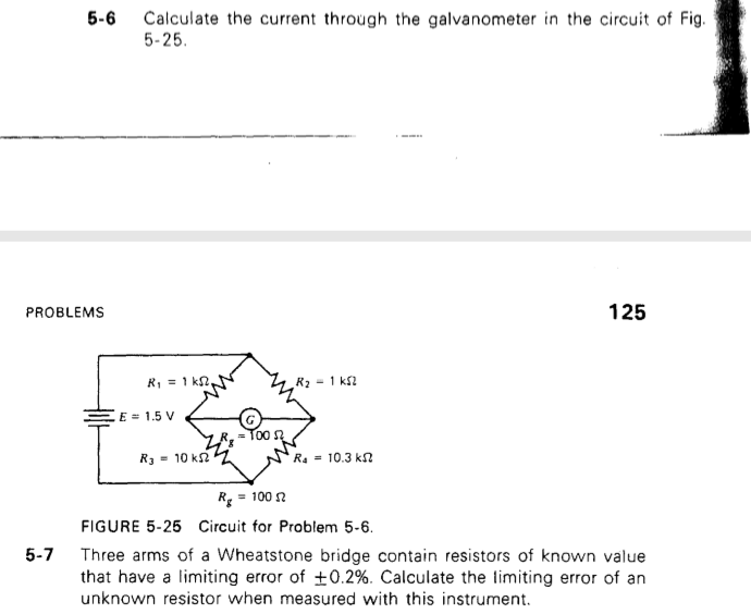 Solved 5-6 Calculate the current through the galvanometer in | Chegg.com