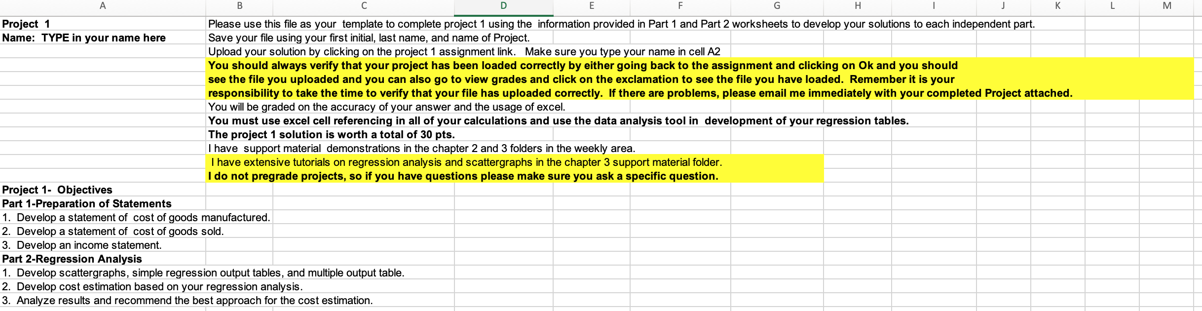 Project 1 Please use this file as your template to | Chegg.com