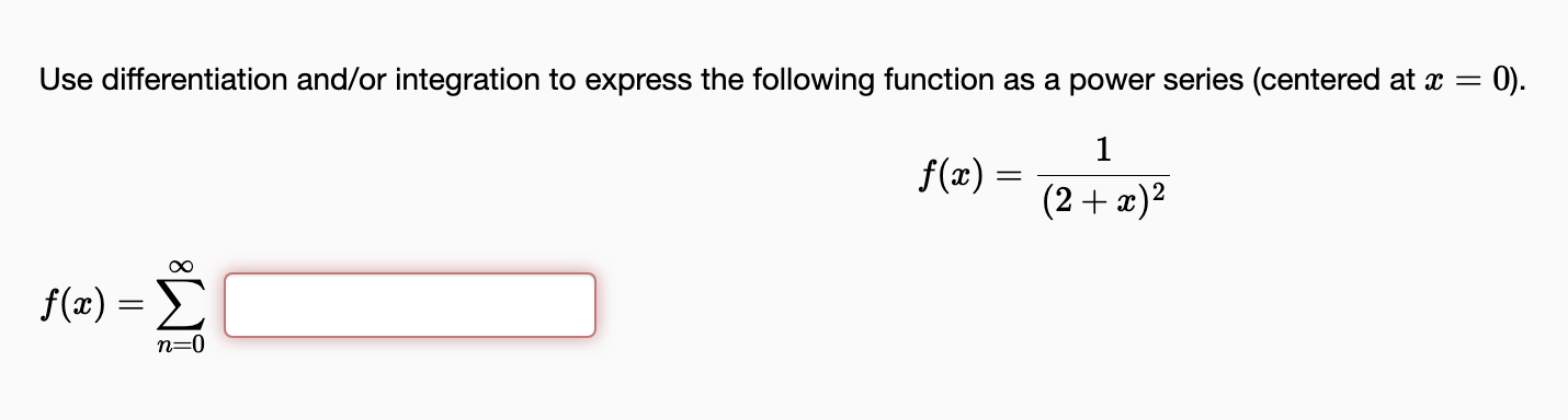 Solved Use differentiation and/or integration to express the | Chegg.com