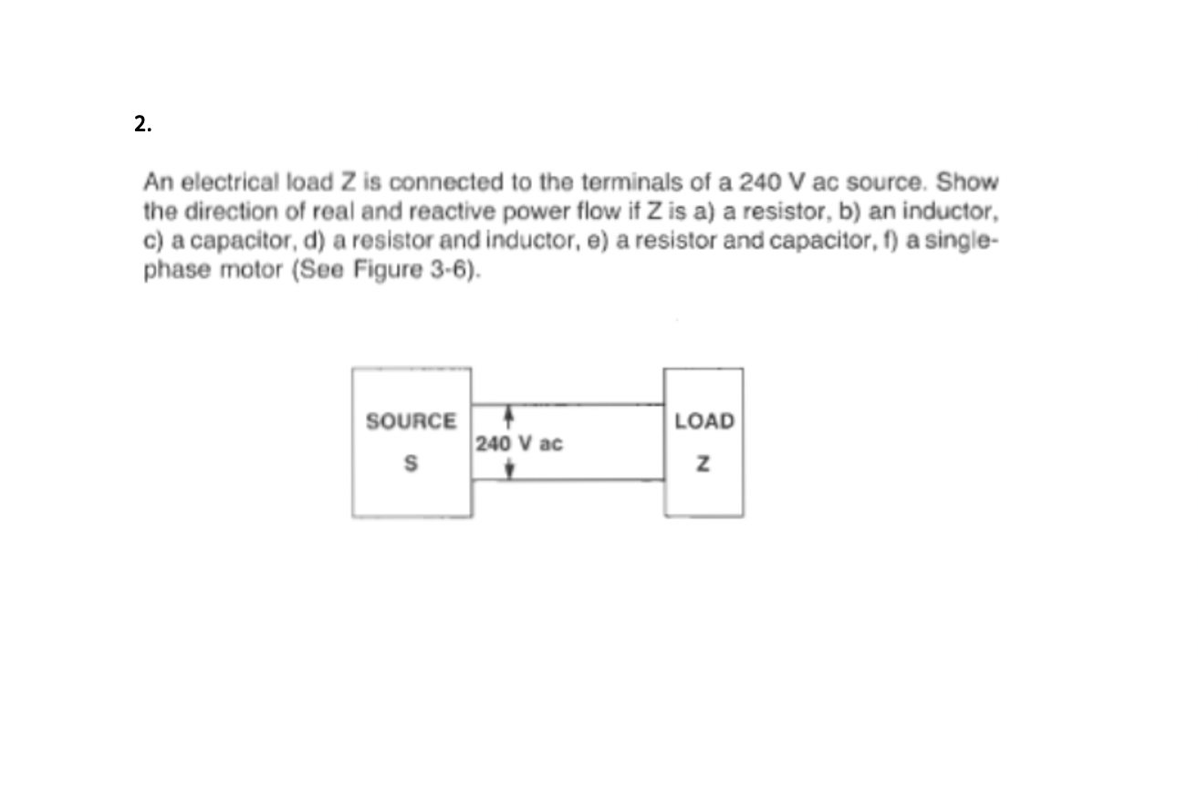 Solved 2. An electrical load Z is connected to the terminals | Chegg.com