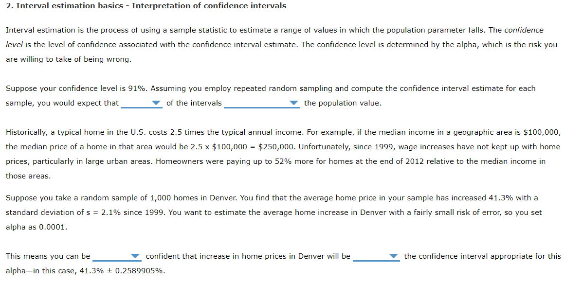 2. Interval estimation basics - Interpretation of | Chegg.com