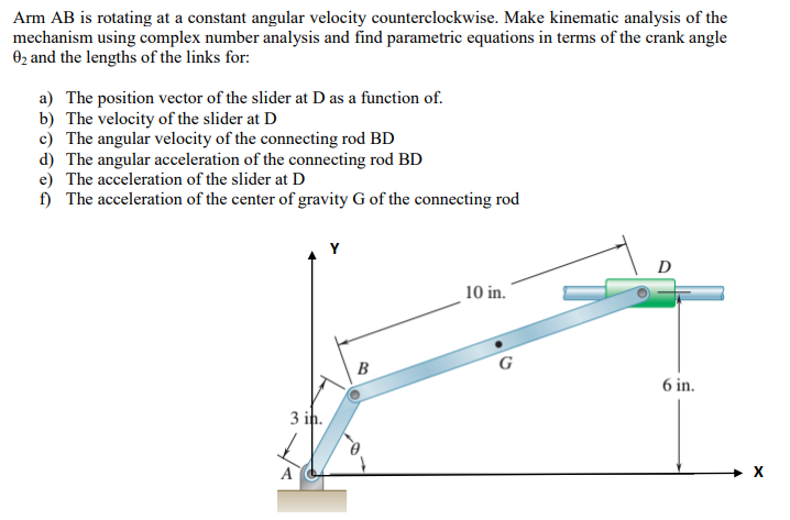 Solved Arm AB is rotating at a constant angular velocity | Chegg.com