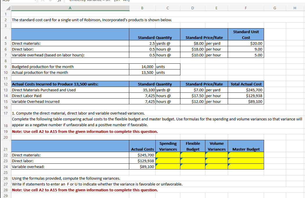Solved I require a full breakdown of the formulas used to | Chegg.com
