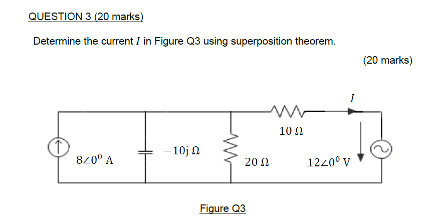 Solved Determine the current I in Figure Q3 using | Chegg.com