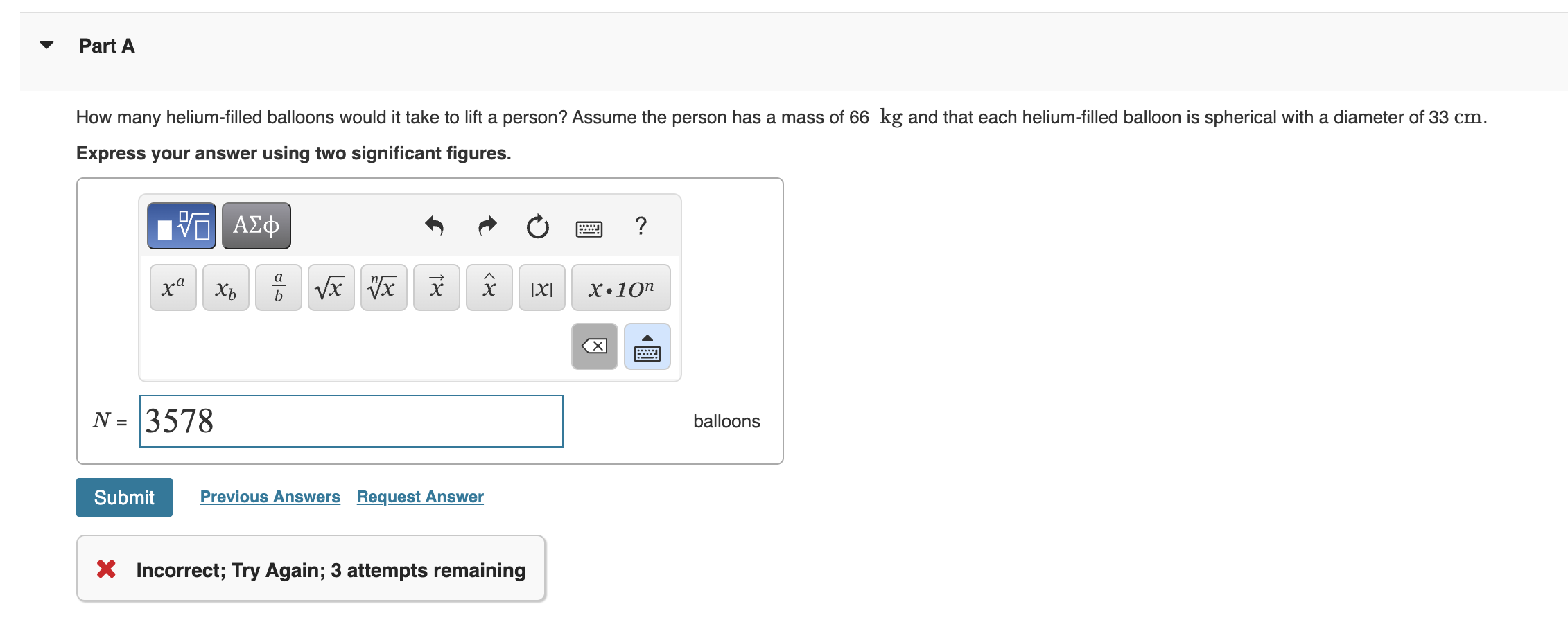 Solved How many helium-filled balloons would it take to lift | Chegg.com