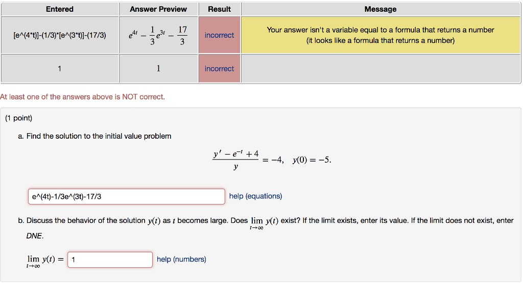 Solved Entered Answer Preview Result Message e41017 Your | Chegg.com