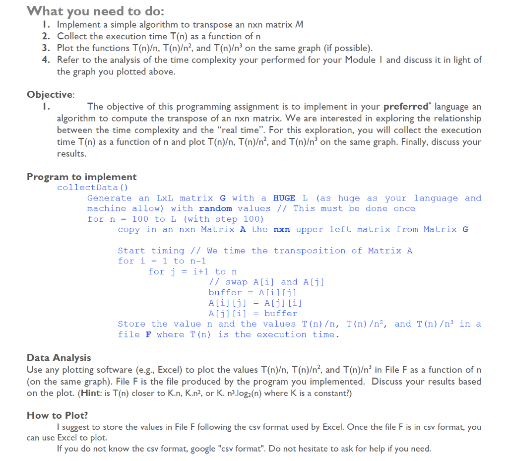 Solved In Java please. I need a Matrix and to collect the | Chegg.com
