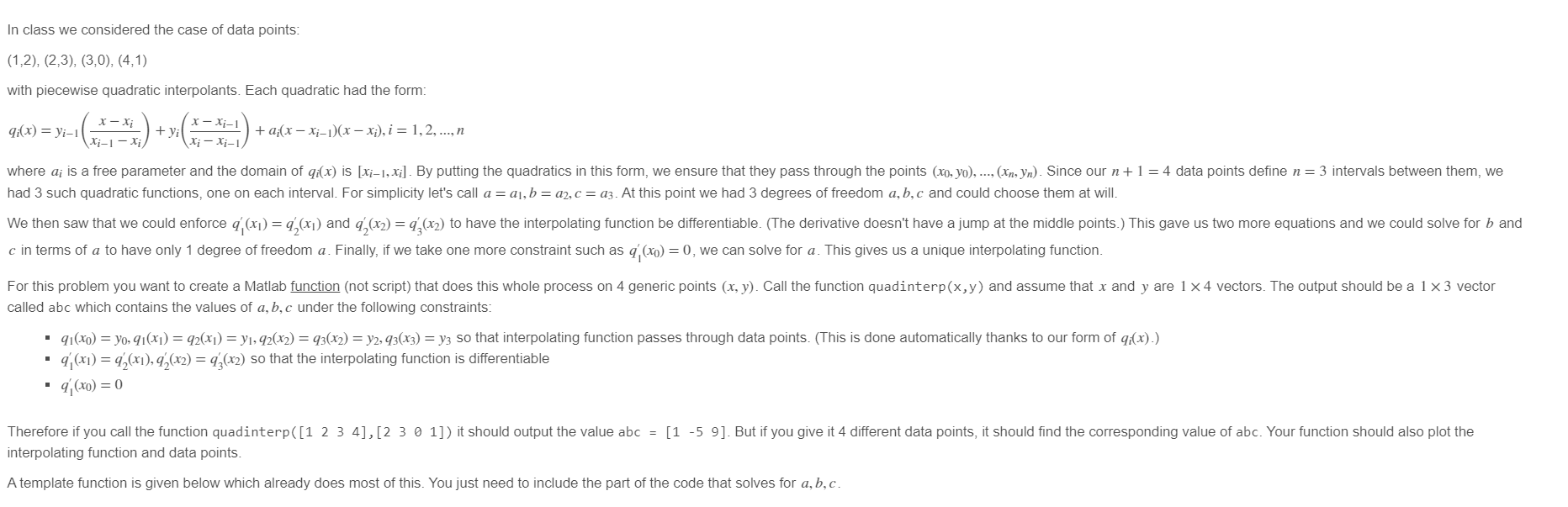 Solved In class we considered the case of data points: | Chegg.com