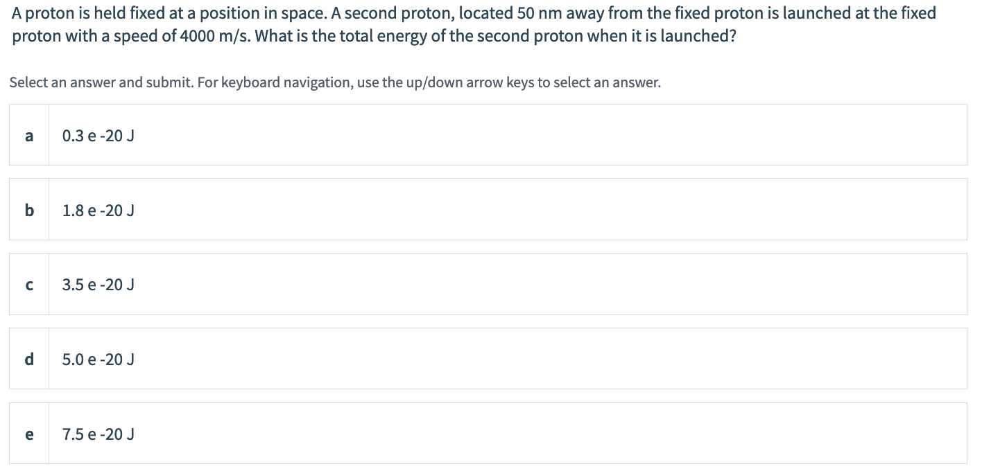 Solved A proton is held fixed at a position in space. A | Chegg.com
