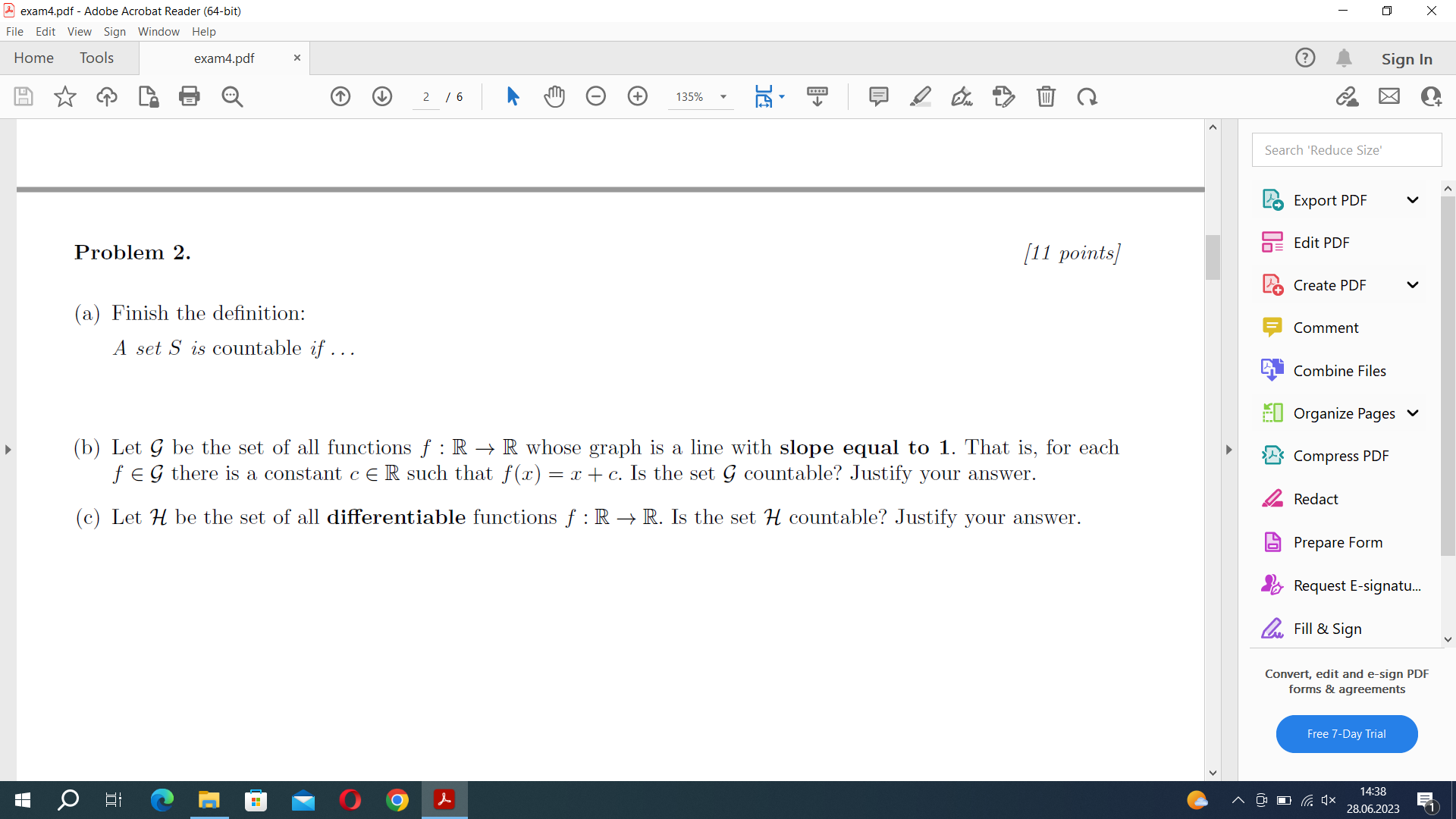 Solved (a) Finish the definition: A set S is countable if | Chegg.com