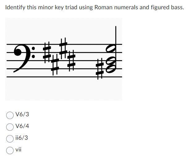 Solved Identify this minor key triad using Roman numerals | Chegg.com