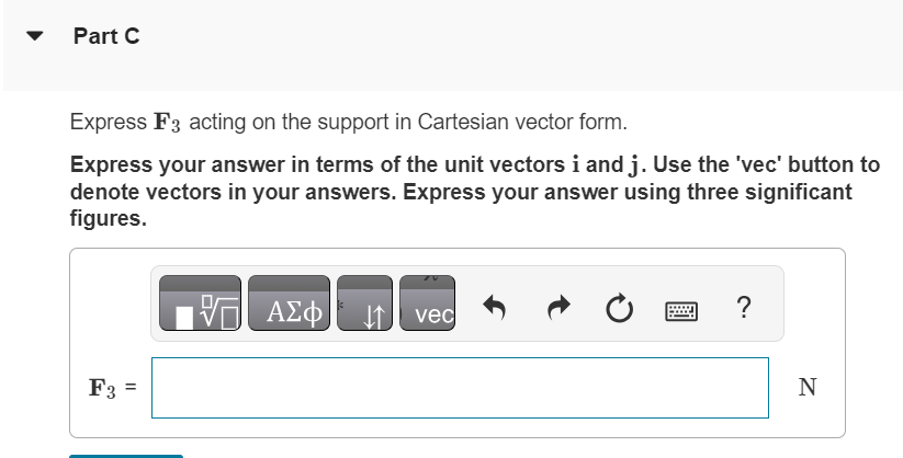 Solved Express F3 acting on the support in Cartesian vector | Chegg.com