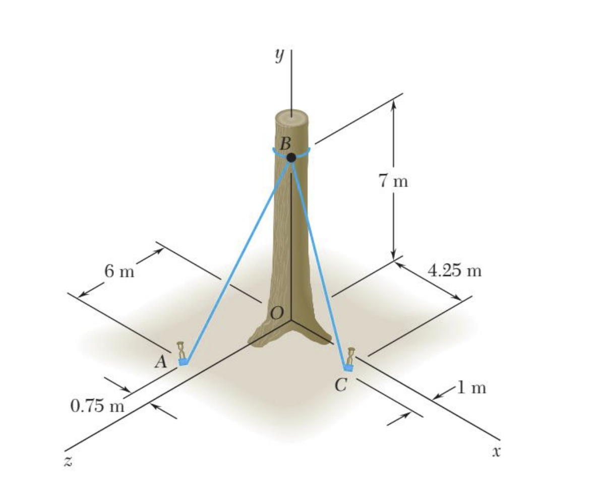 Solved The tension in cable BA is 745 N and the tension in | Chegg.com