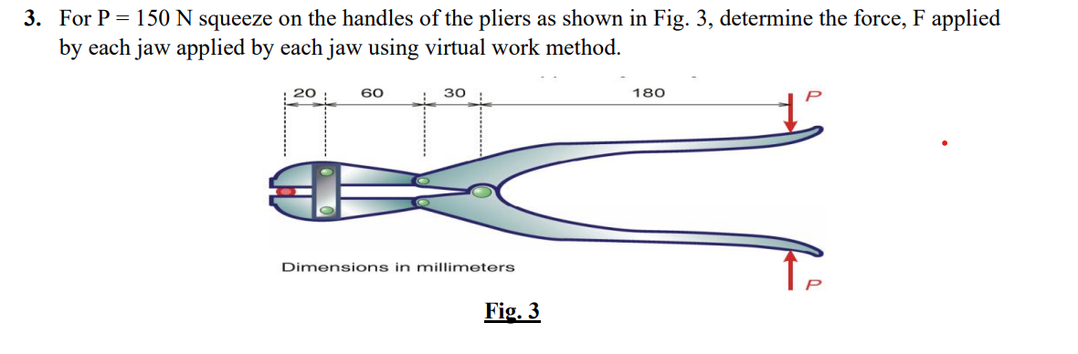 Solved For P=150N ﻿squeeze on the handles of the pliers as | Chegg.com