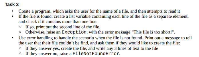 Solved - Create a program, which asks the user for the name | Chegg.com