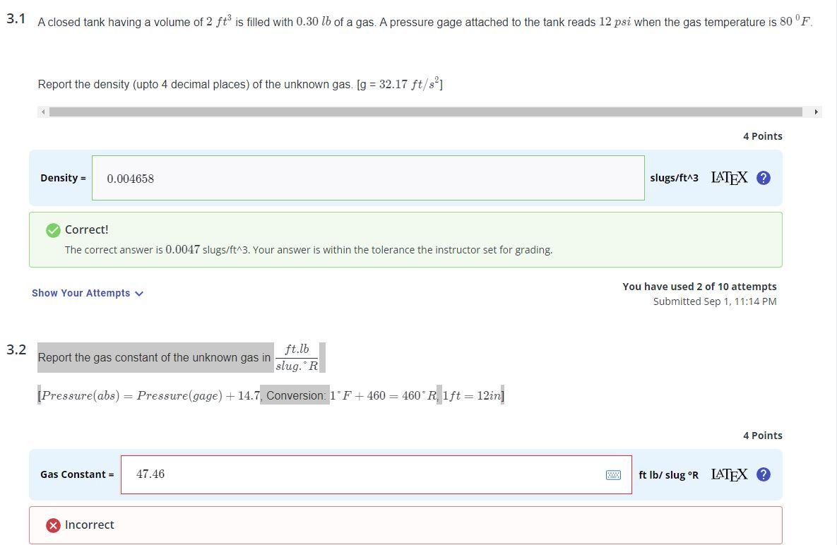 Solved 1 A closed tank having a volume of 2ft3 is filled | Chegg.com
