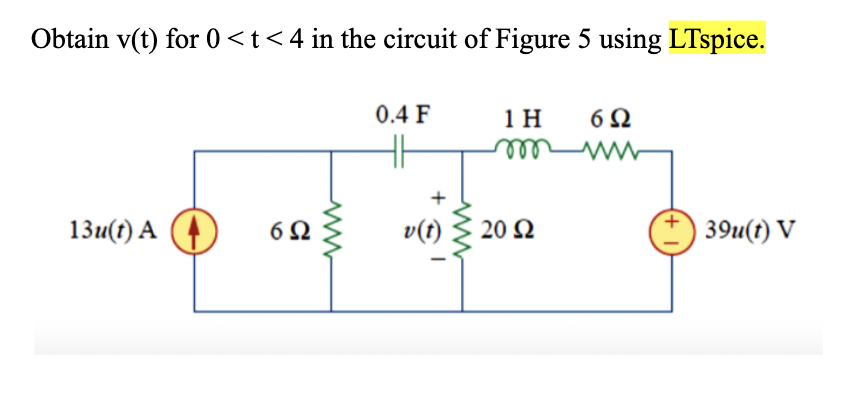 Solved Obtain v(t) ﻿for 0 in ﻿the circuit of ﻿Figure 5 | Chegg.com