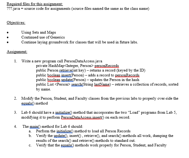 Help me with java lab 6 Here's the code that's | Chegg.com