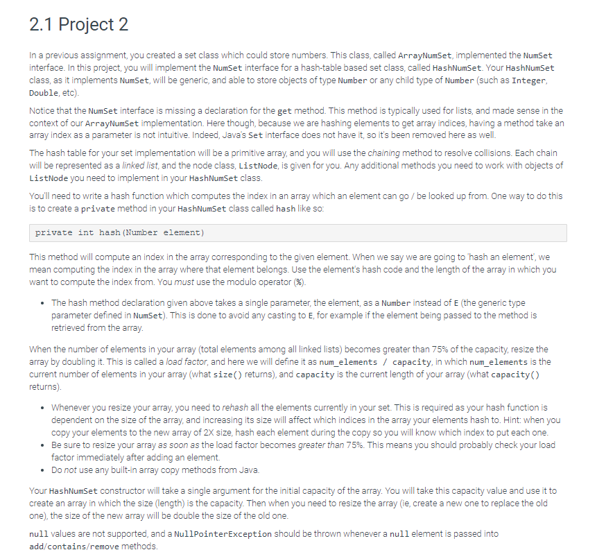 Solved In a previous assignment, you created a set class | Chegg.com